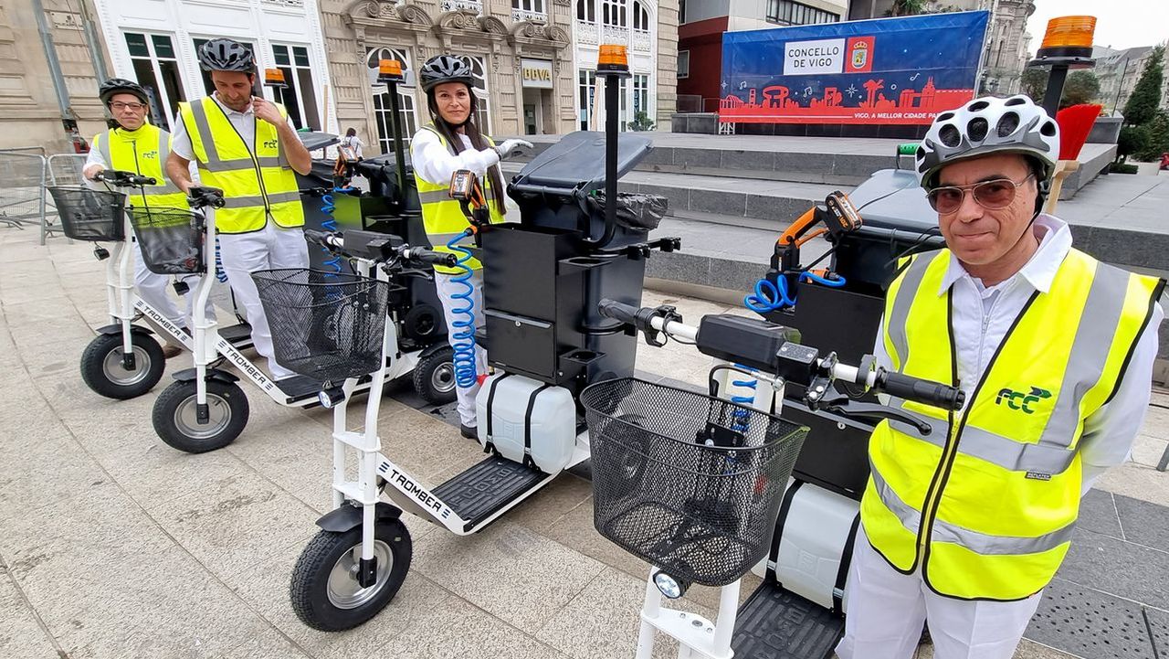 Seis triciclos eléctricos para el servicio de limpieza urbana de Vigo