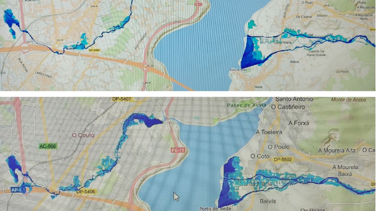 Un mapa del Gobierno alerta de gravísimas inundaciones en la ría de ...