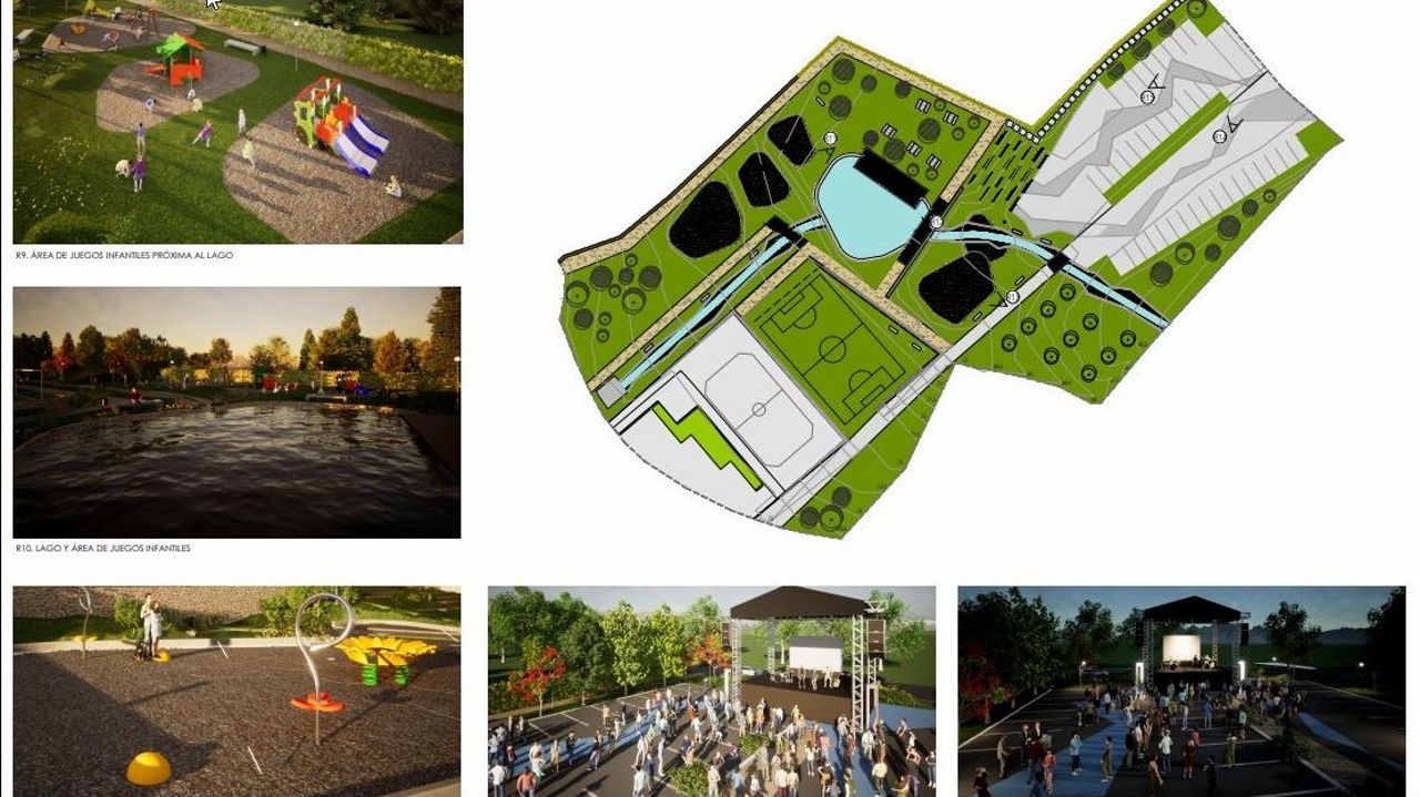 Arteixo diseña en Chamín un nuevo parque con una gran laguna central
