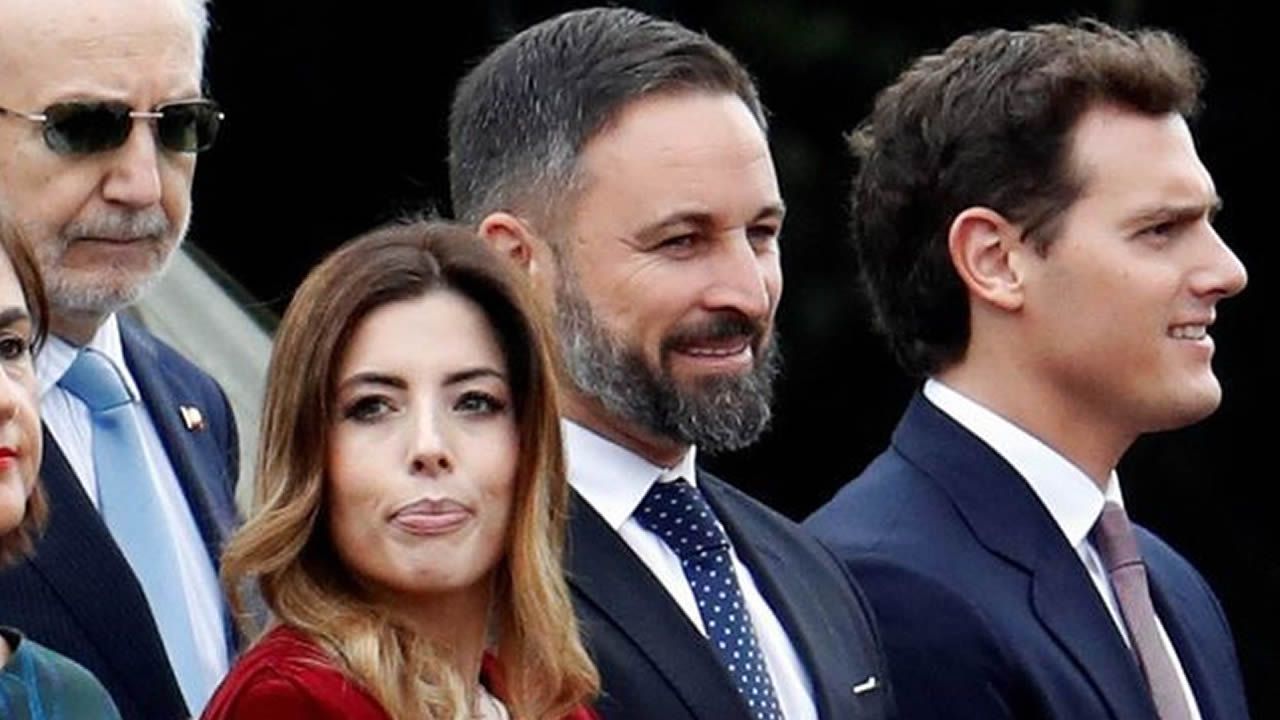 Lidia Bedman, la esposa de Abascal, celebra el éxito de Vox con una ...