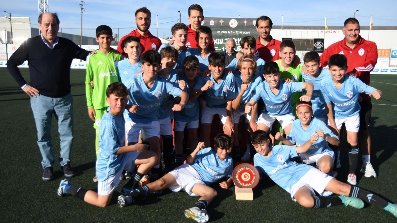 El Celta reeditó el título del torneo de fútbol 11 alevín Conservas Calvo