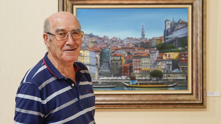 El pintor peregrino mostró su obra en Ourense