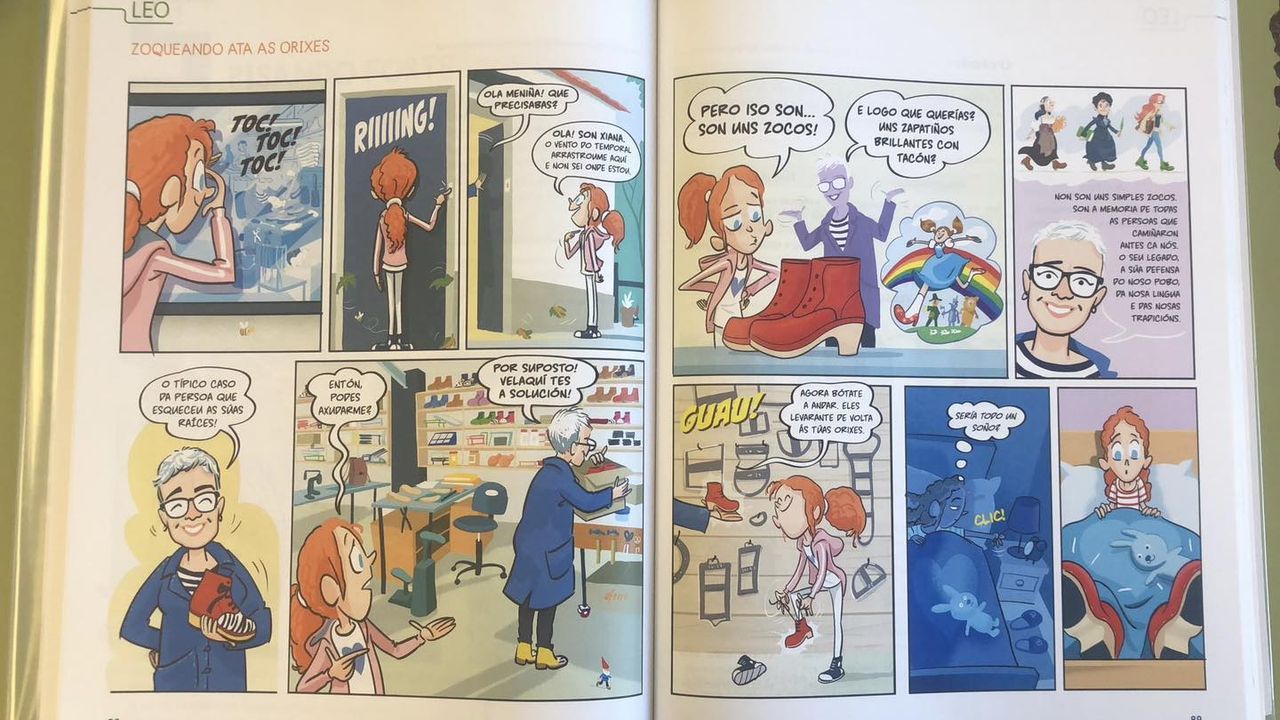 Elena Ferro e os seus zocos xa están nos libros de texto