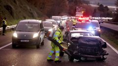 Un accidente con un jabalí involucrado en A Coruña colapsó la AP-9 en enero.