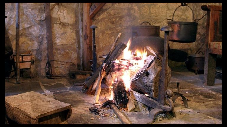 O vento baixando pola feluxe da cheminea