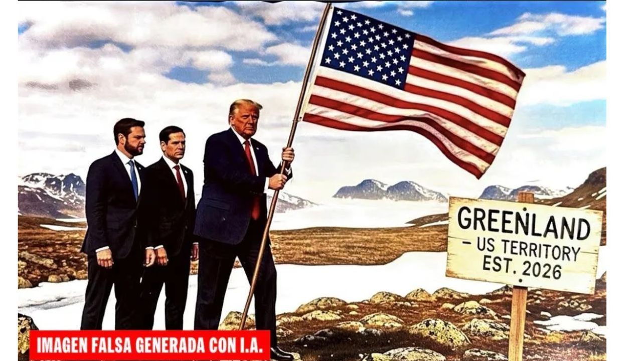 Trump planta la bandera en Groenlandia