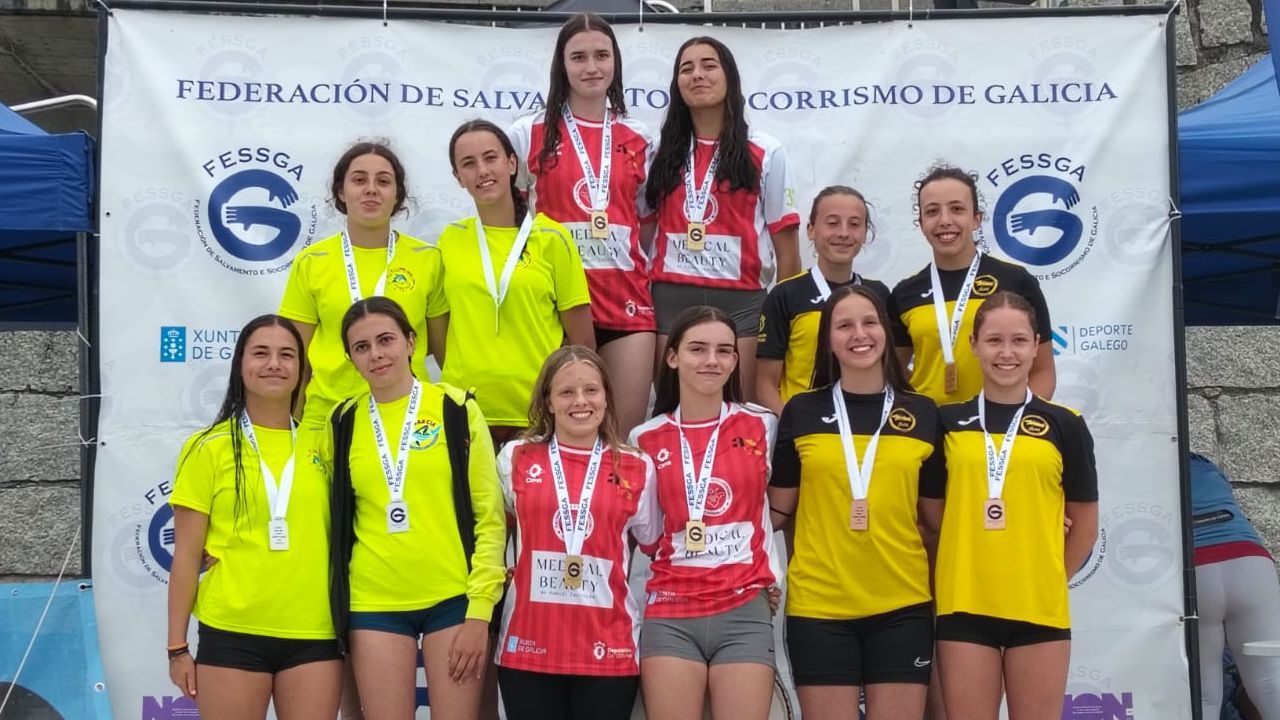 Dos oros, seis platas y cinco bronces para el Sal en el gallego de socorrismo júnior, juvenil y ...