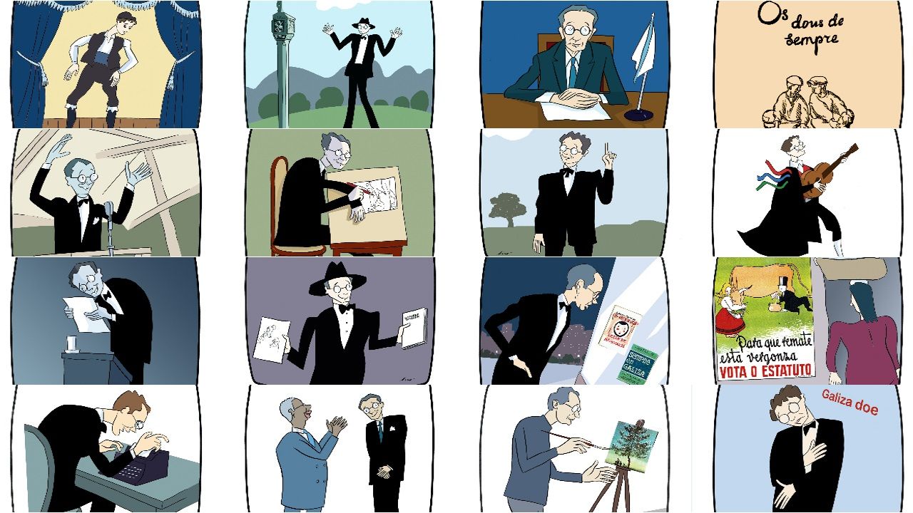 O percorrido vital de Castelao, en 20 viñetas inéditas de Siro López ...