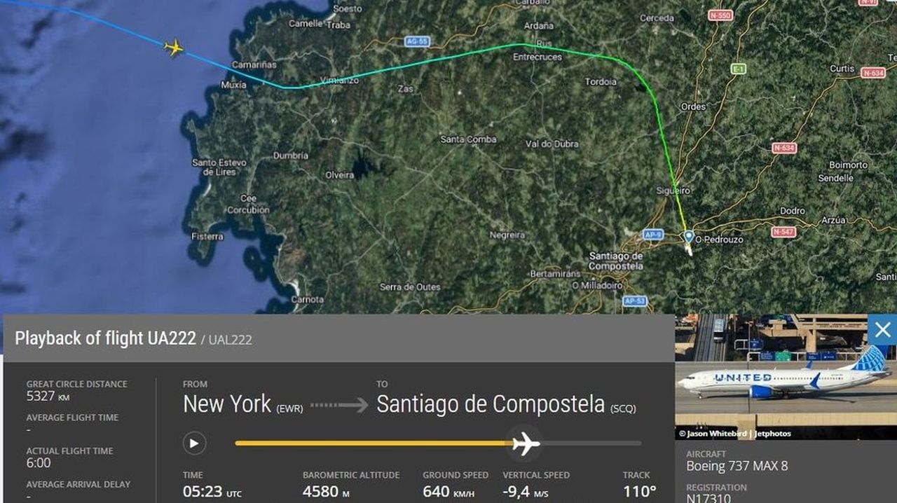 El avión americano entró por Camariñas y se fue por Corme